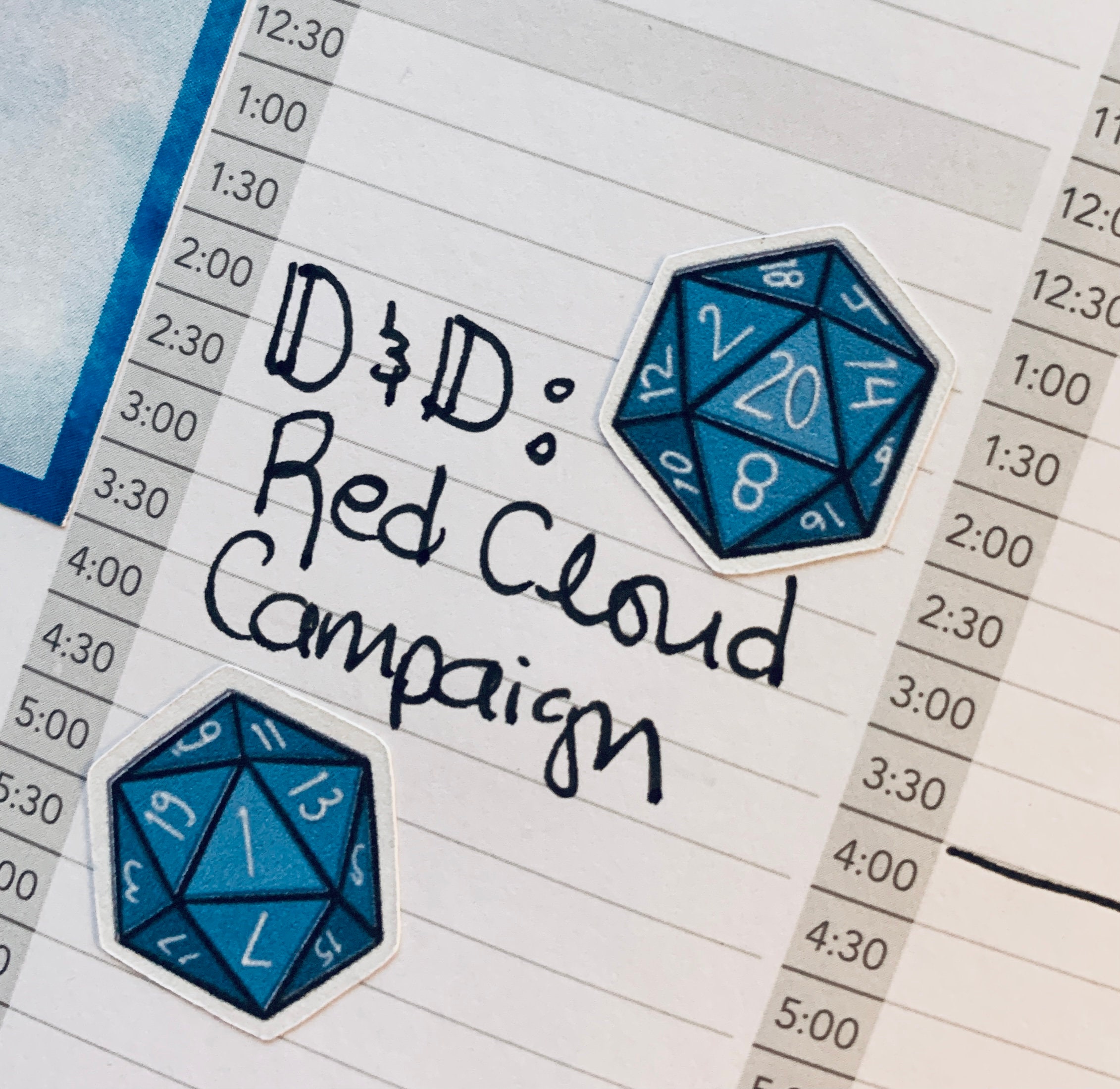 Roll the Dice D20 Sticker Sheet // D20 Paper Stickers | Etsy