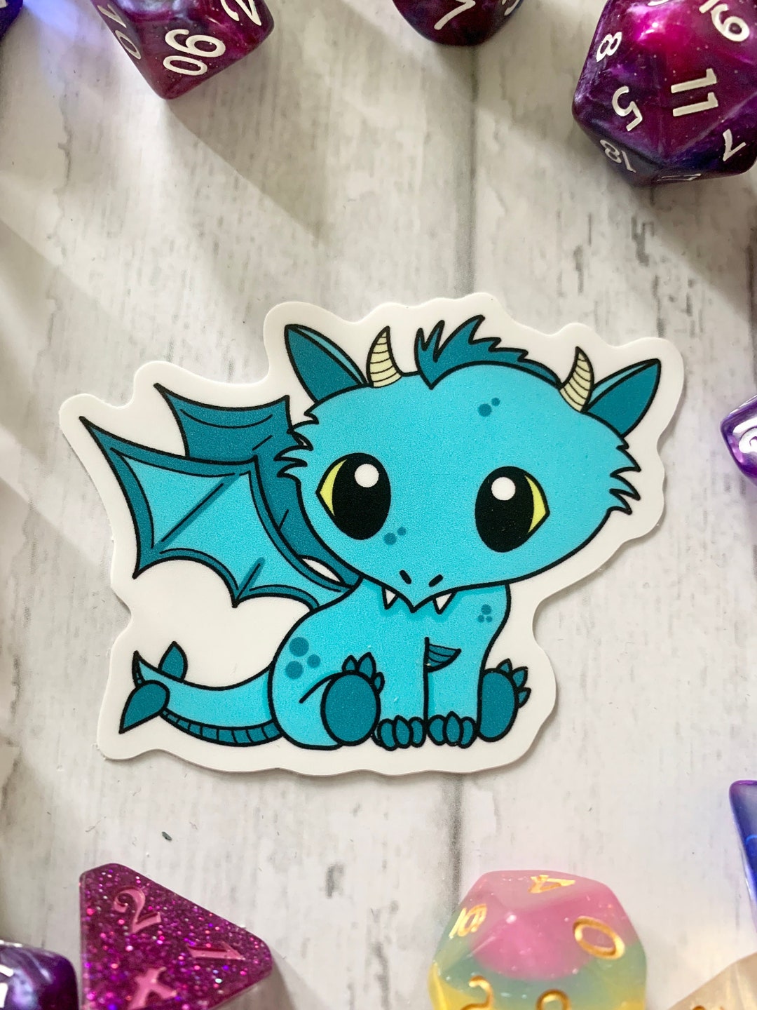 Baby Dragon Vinyl Sticker // Baby Dragon D&D Sticker - Etsy