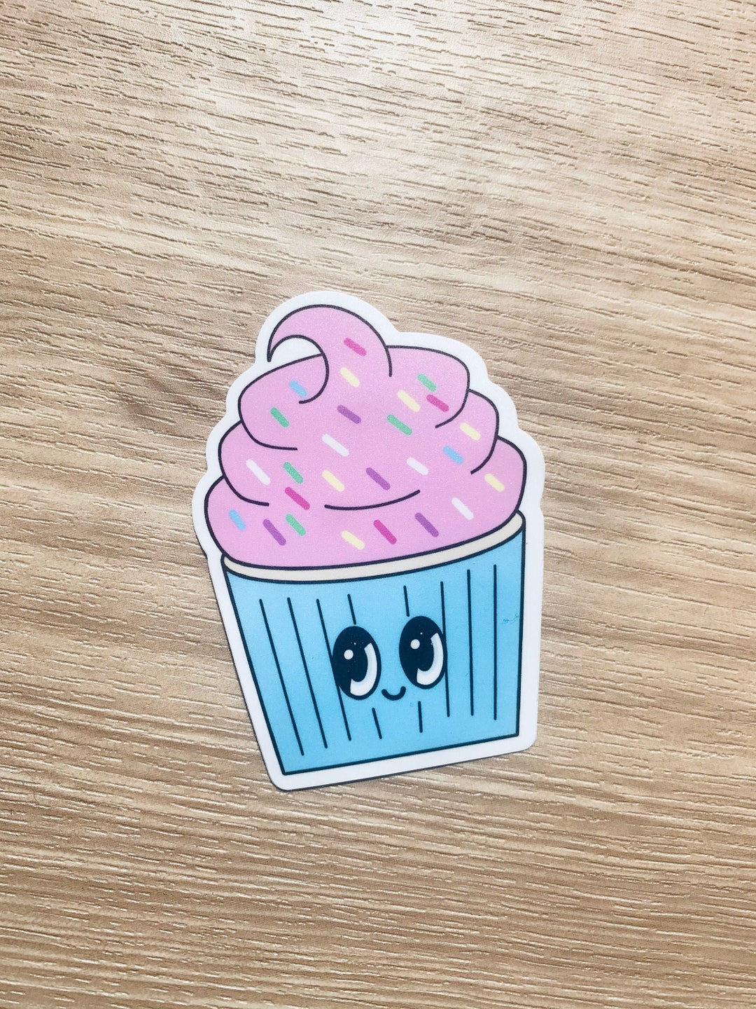 Cupcake Vinyl Sticker // Cute Cupcake Sticker - Etsy