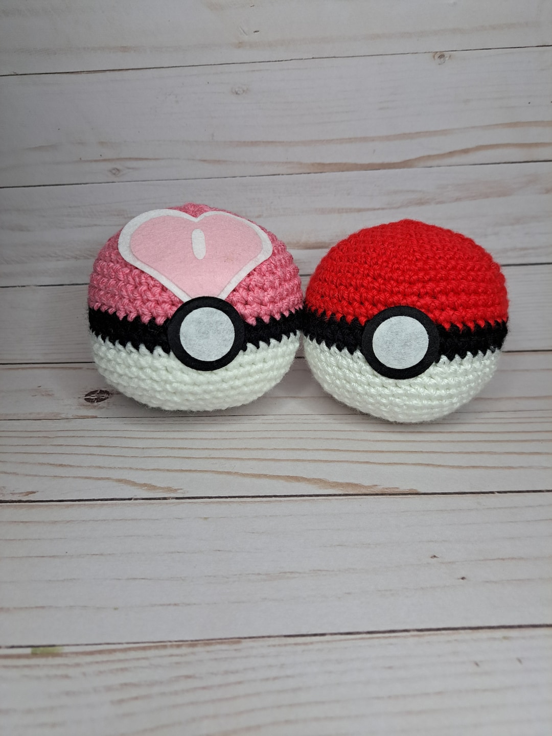 Crochet Pokeball & Loveball Amigurumi Pokemon Handmade Gift - Etsy
