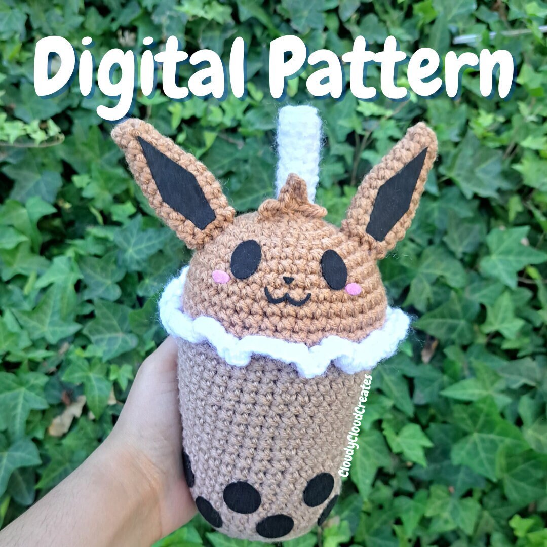 Boba Eevee Crochet Pattern | Digital Crochet Pattern | Pokemon Crochet Pattern - Etsy
