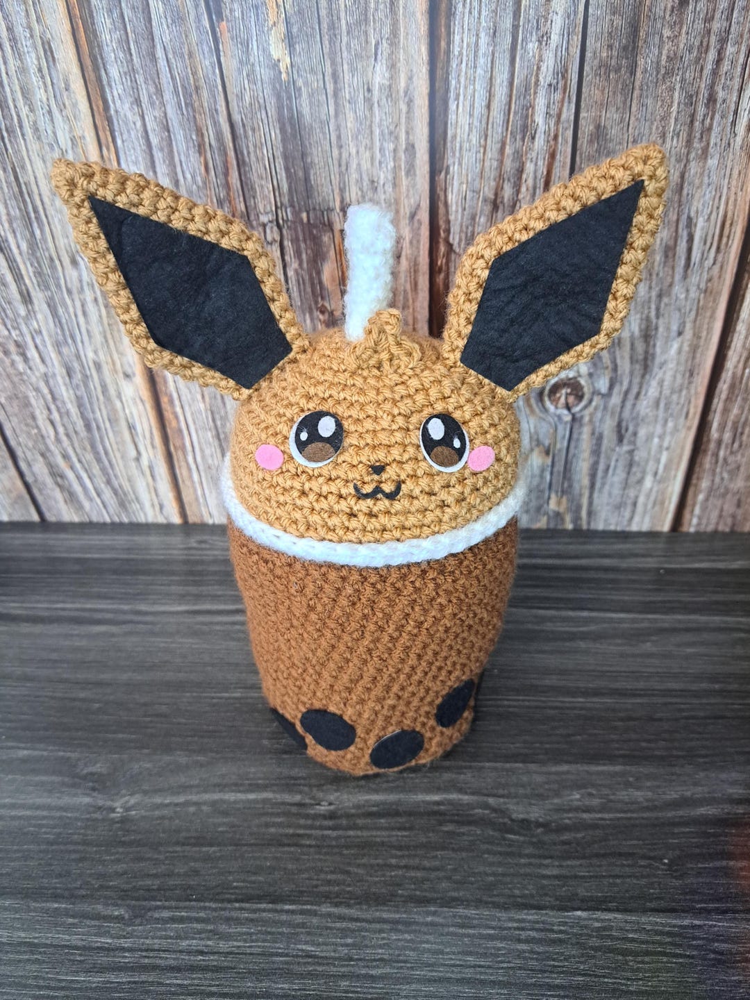 Crochet Boba Eevee| Plushie Gift | Handmade Present | Amigurumi Pokemon ...