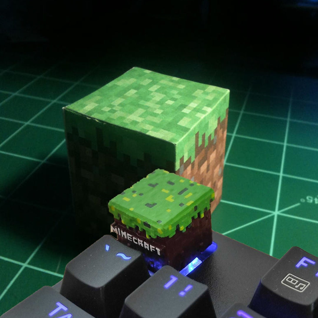 Minecraft Artisan Keycap Green Stone Handmade Custom Keycap Minecraft ...