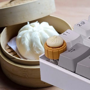 Custom Cute Bao Artisan Keycaps Hand Painted | Resin Print Gaming ...