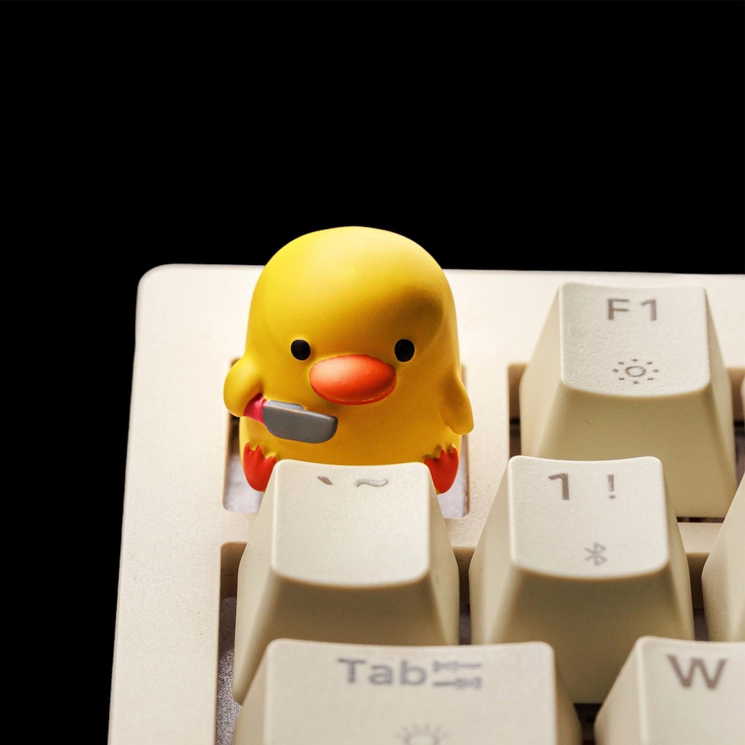 Duck With Knife Keycap, Meme Duck Artisan Keycap, Meme Keycap, Little ...