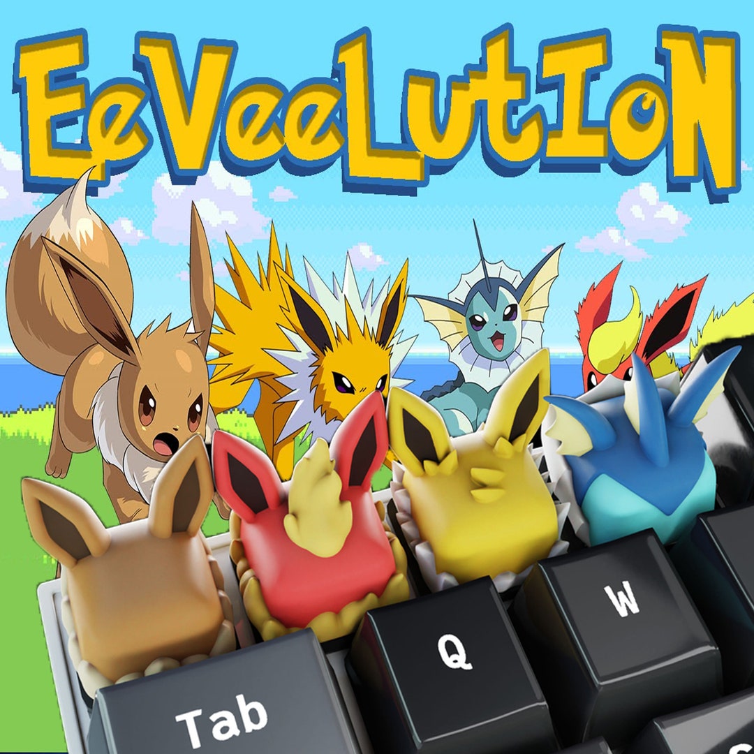 Pokemon Eevee Keycap, Eevee Evolution Pokemon Keycap, Artisan Eevee ...