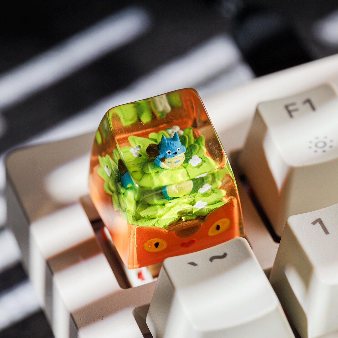 Chibi Cat Keycap, Anime Artisan Keycap, Studio Faceless Keycap, Resin ...