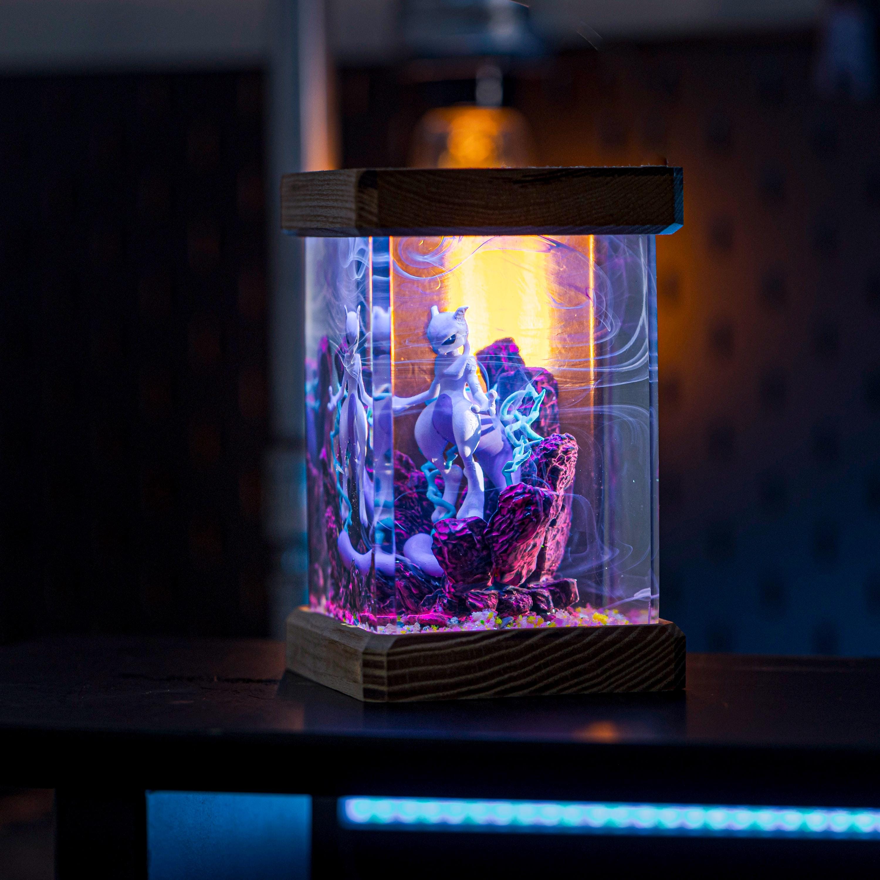 Mewtwo Poke.mon Lamp, Custom Poke.mon Resin Lamp, Custom Epoxy Resin ...