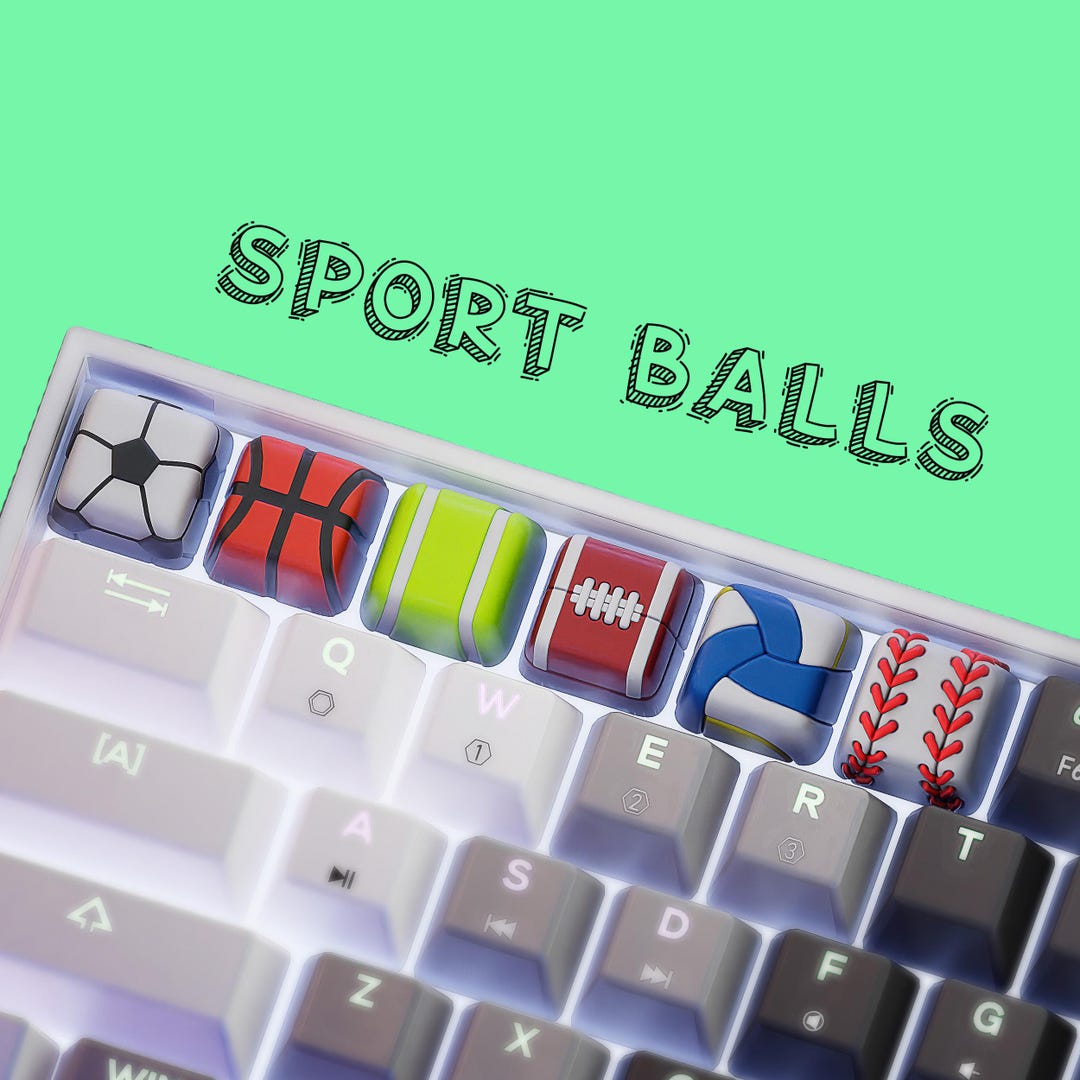 Sports Ball Keycaps, Artisan Keycap, Handmade Sport Balls Keycaps ...