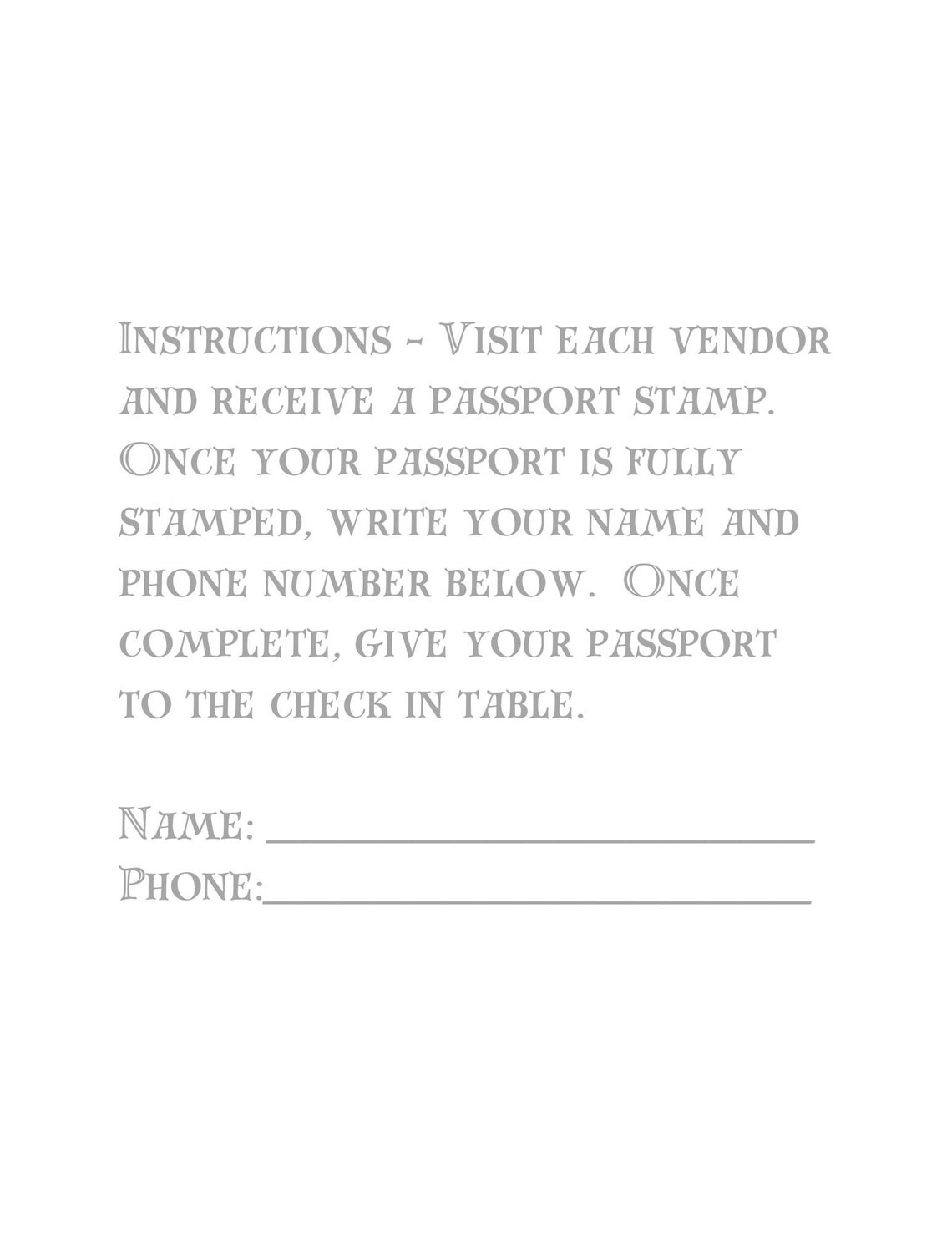 Event Passport Template: 8.5 X 11 Printable PDF (digital Download) - Etsy