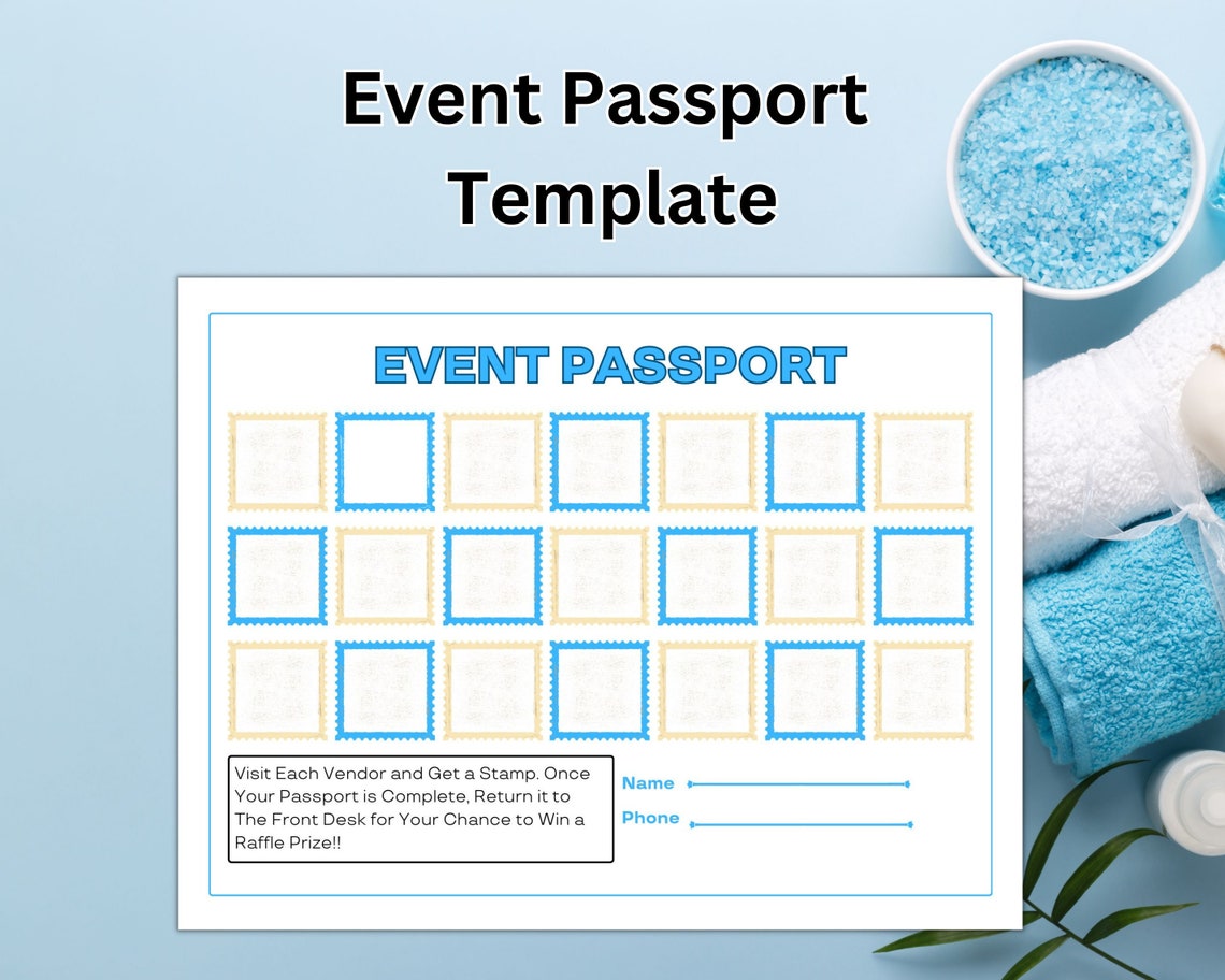 Event Passport Template: 8.5 X 11 Printable Design (digital Download ...