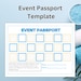 Event Passport Template: 8.5 X 11 Printable Design (digital Download ...