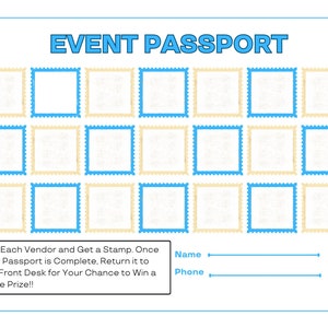 Event Passport Template: 8.5 X 11 Printable Design (digital Download ...