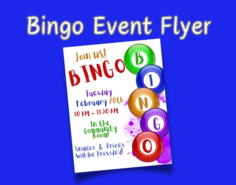 Bingo Party Flyer Template: Editable Event Printable (CANVA) - Etsy