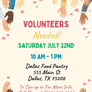 Volunteer Event Flyer Template: Editable CANVA & PDF (digital Download ...
