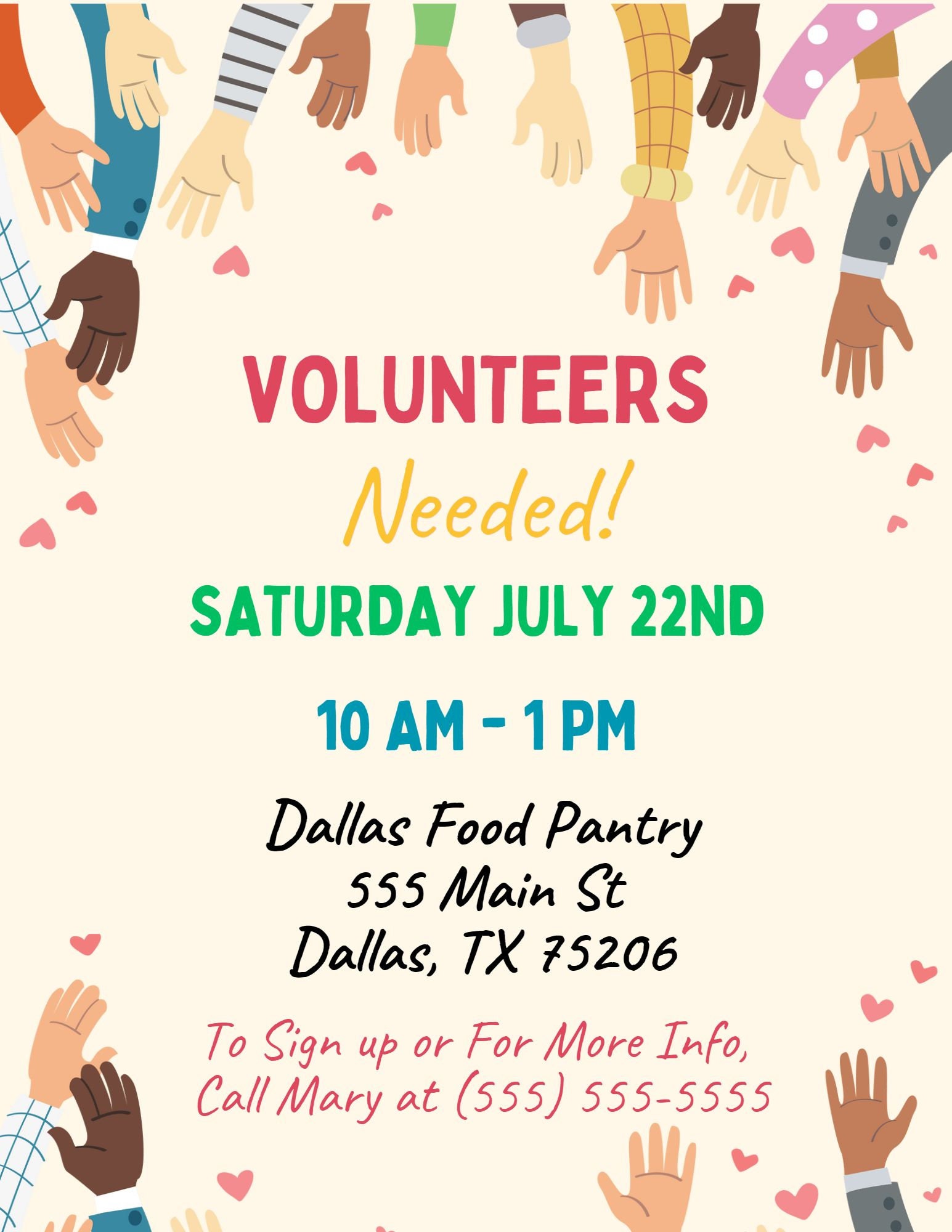 Volunteer Event Flyer Template: Editable CANVA & PDF (digital Download ...
