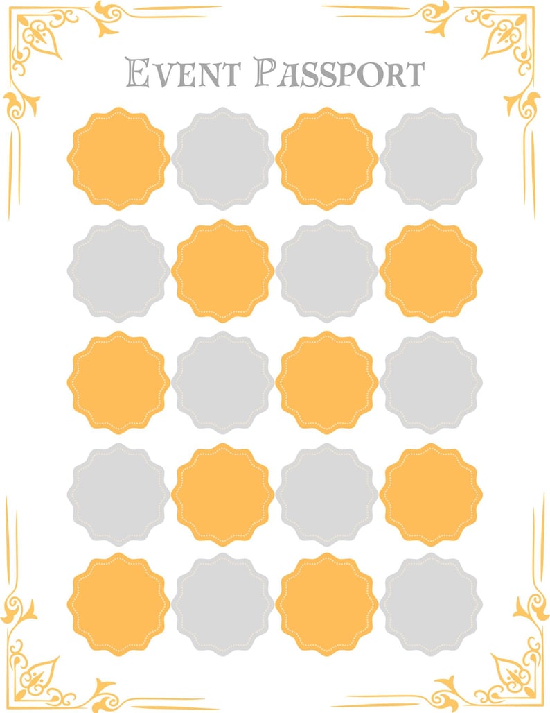 8.5 X 11 Printable/digital Event Passport Template, Edit in Adobe ...