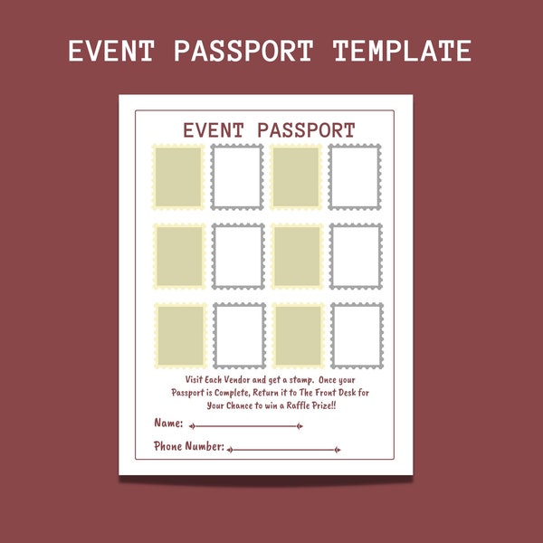 Health Fair Passport Template Etsy