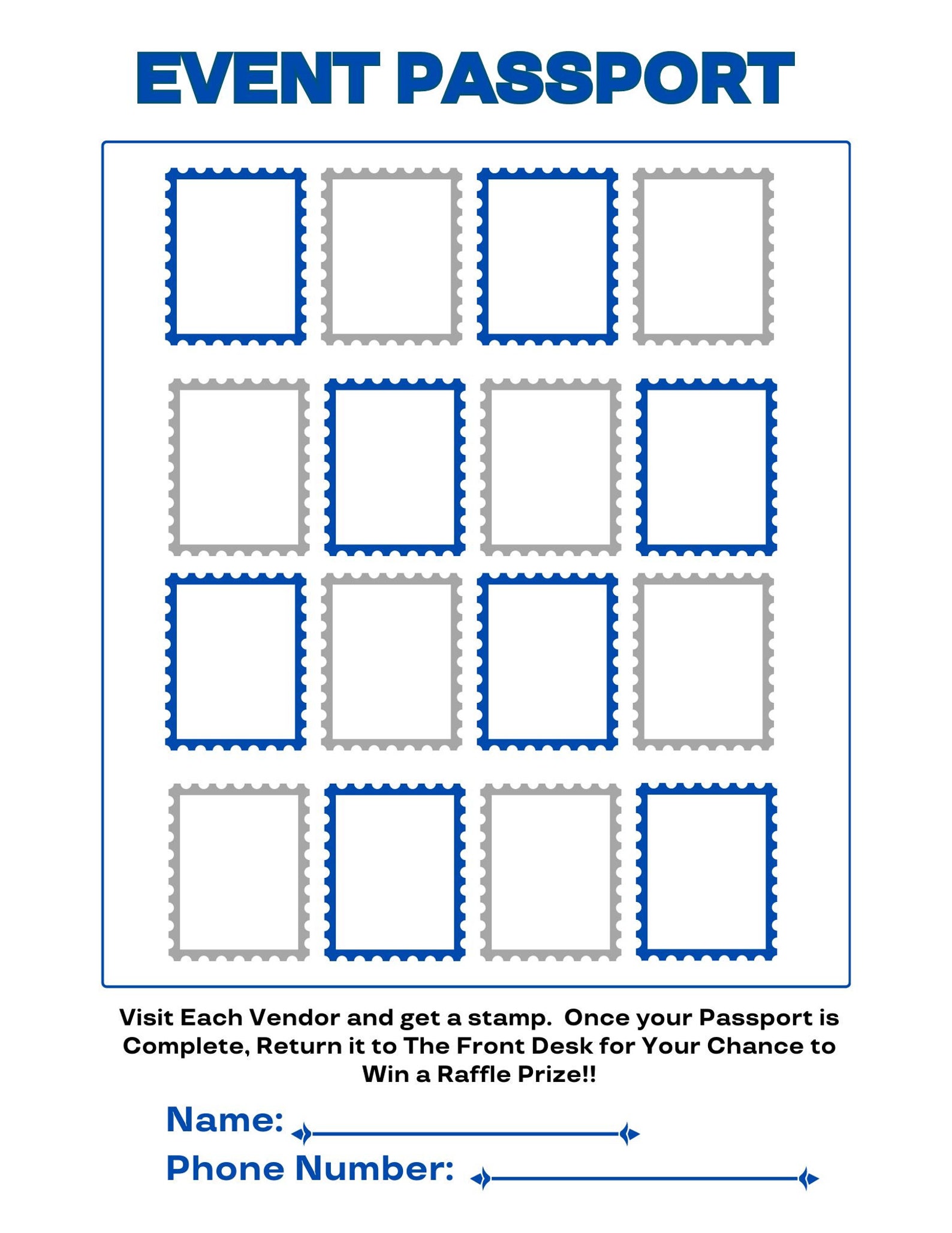 Event Passport Template: 8.5 X 11 Printable/digital Download - Etsy