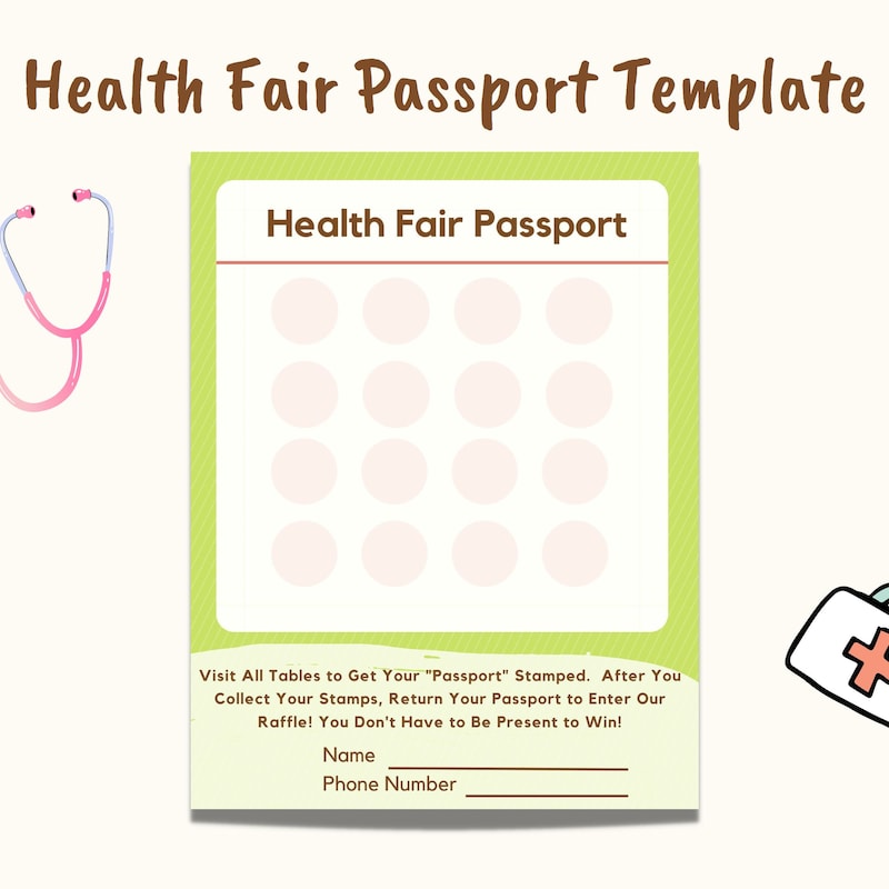 Health Fair Passport Template - Etsy