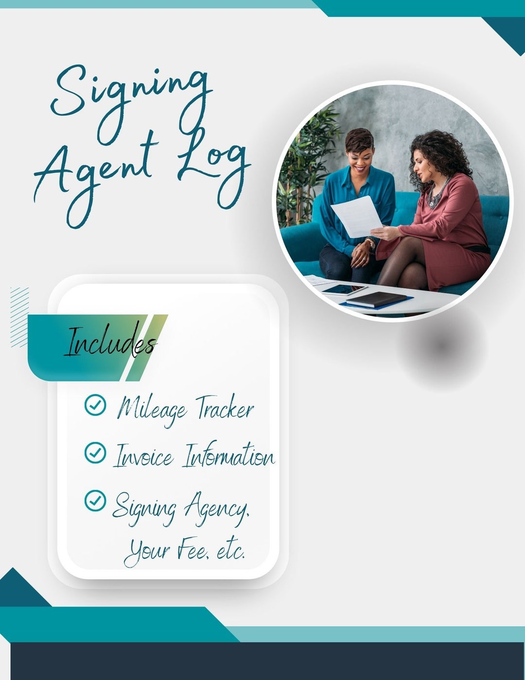 Notary Loan Signing Agent Log Tracker Ledger Mileage Expenses - Etsy