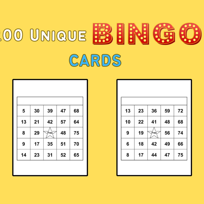 Bingo Cards - Etsy