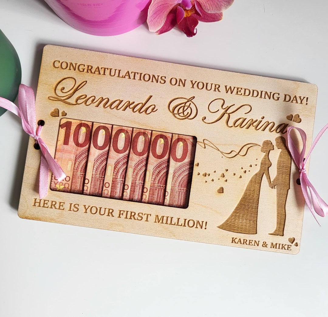 Wedding Money Gift Card, Your First Million, Personalized Card, DIY ...
