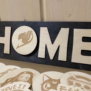 Interchangeable Home Sign, Inspired by Anime Home Sign, Anime Magnets ...