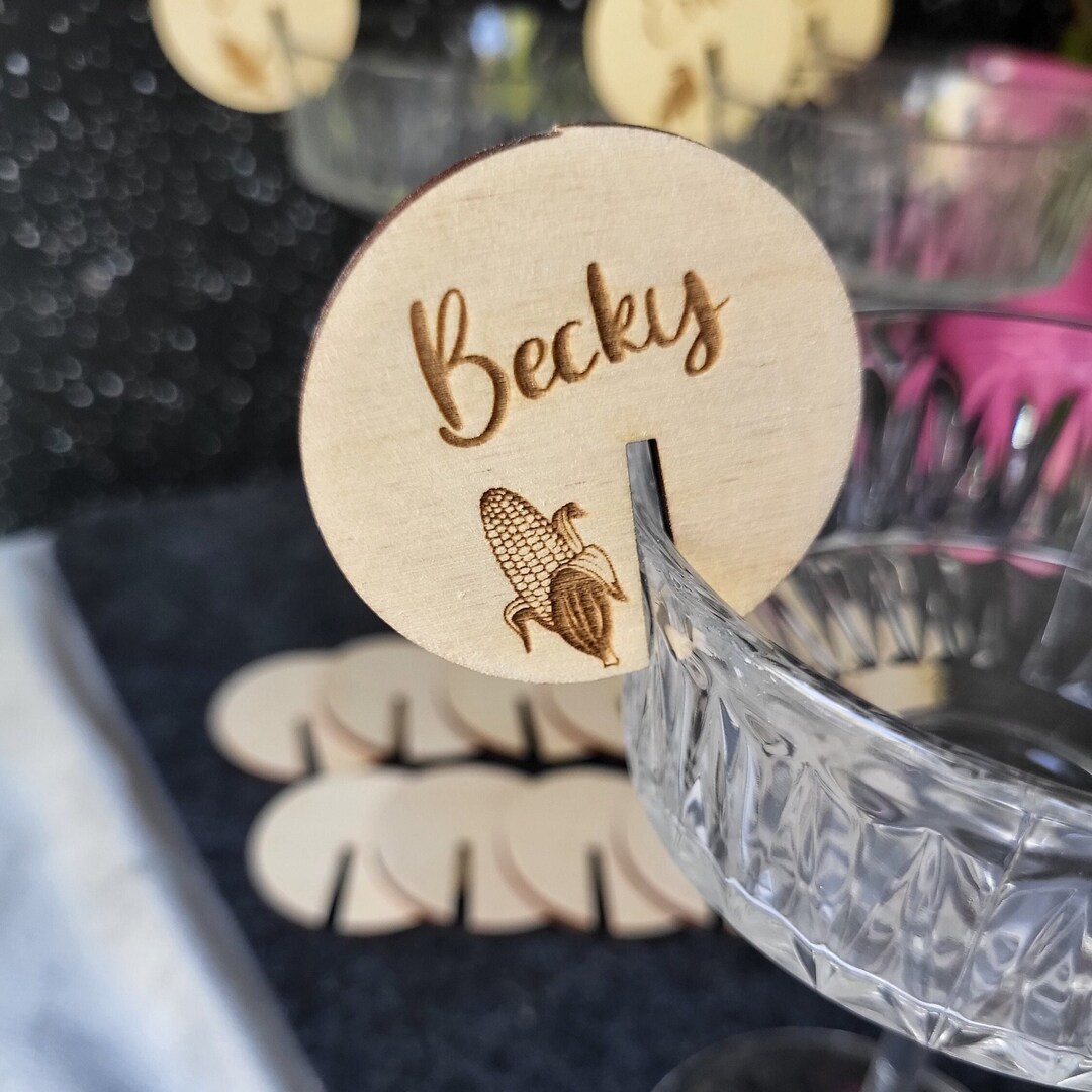 Personalized Glass Charms, Wedding Table Decor, Party Table Decor ...