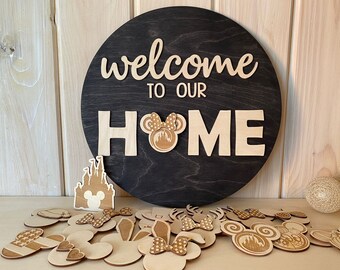 Interchangeable Mickey Home Sign | Etsy