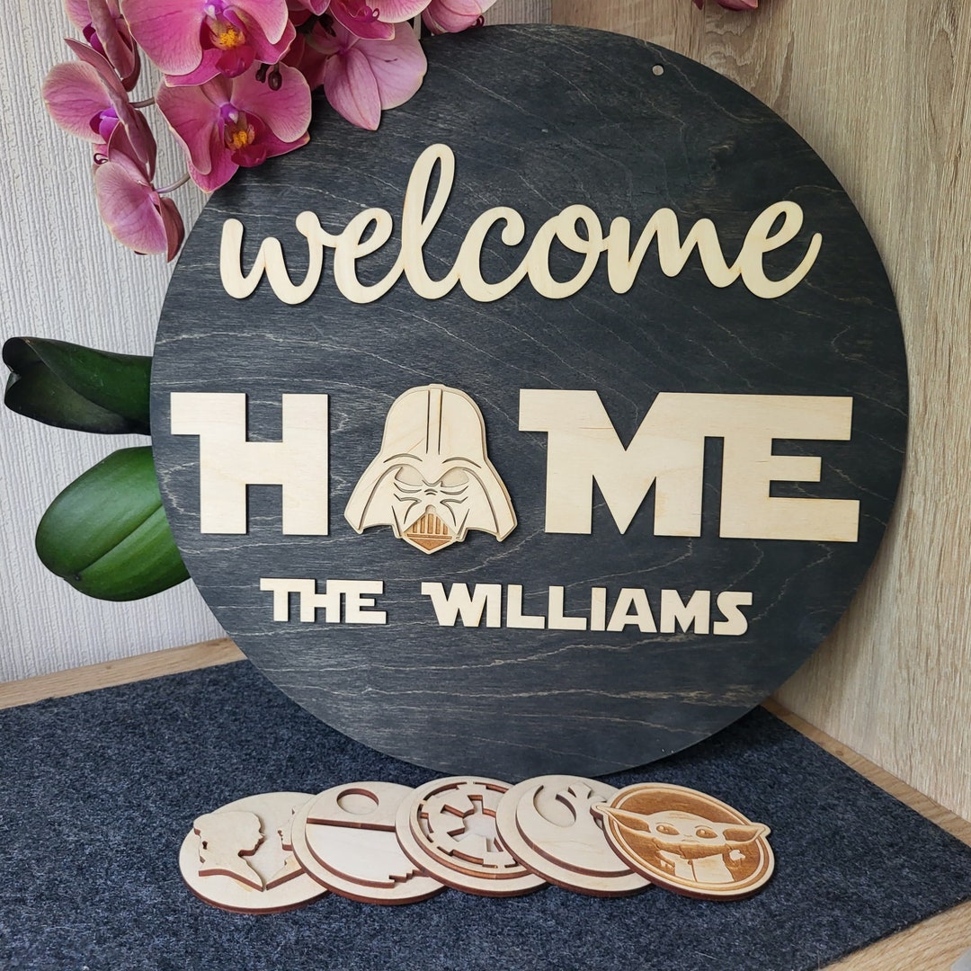 Interchangeable Home Sign, Star Wars Sign, Star Wars Magnets, Natural ...