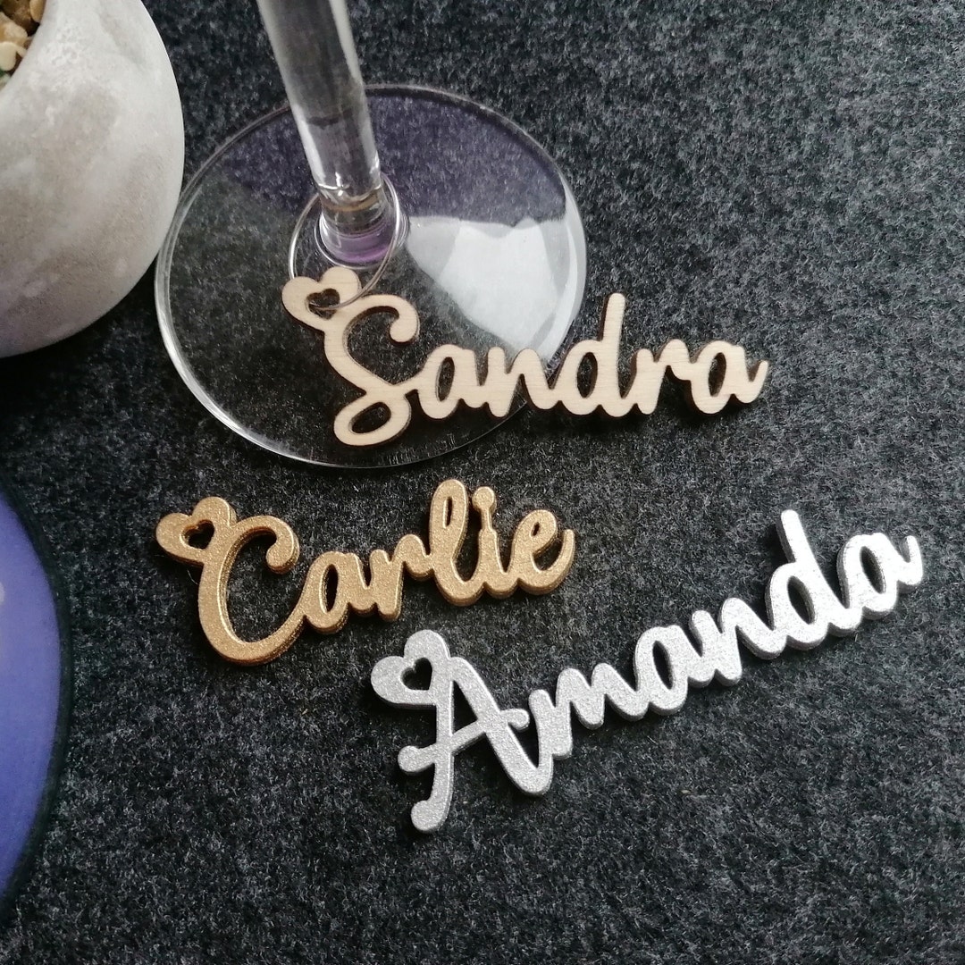 Personalized Drink Name Tags, Custom Wine Charms, Wedding Wine Charms ...
