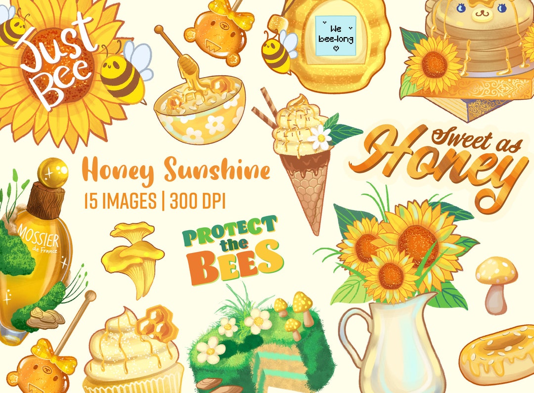 Honey Sunshine Clipart Instant Download - Etsy