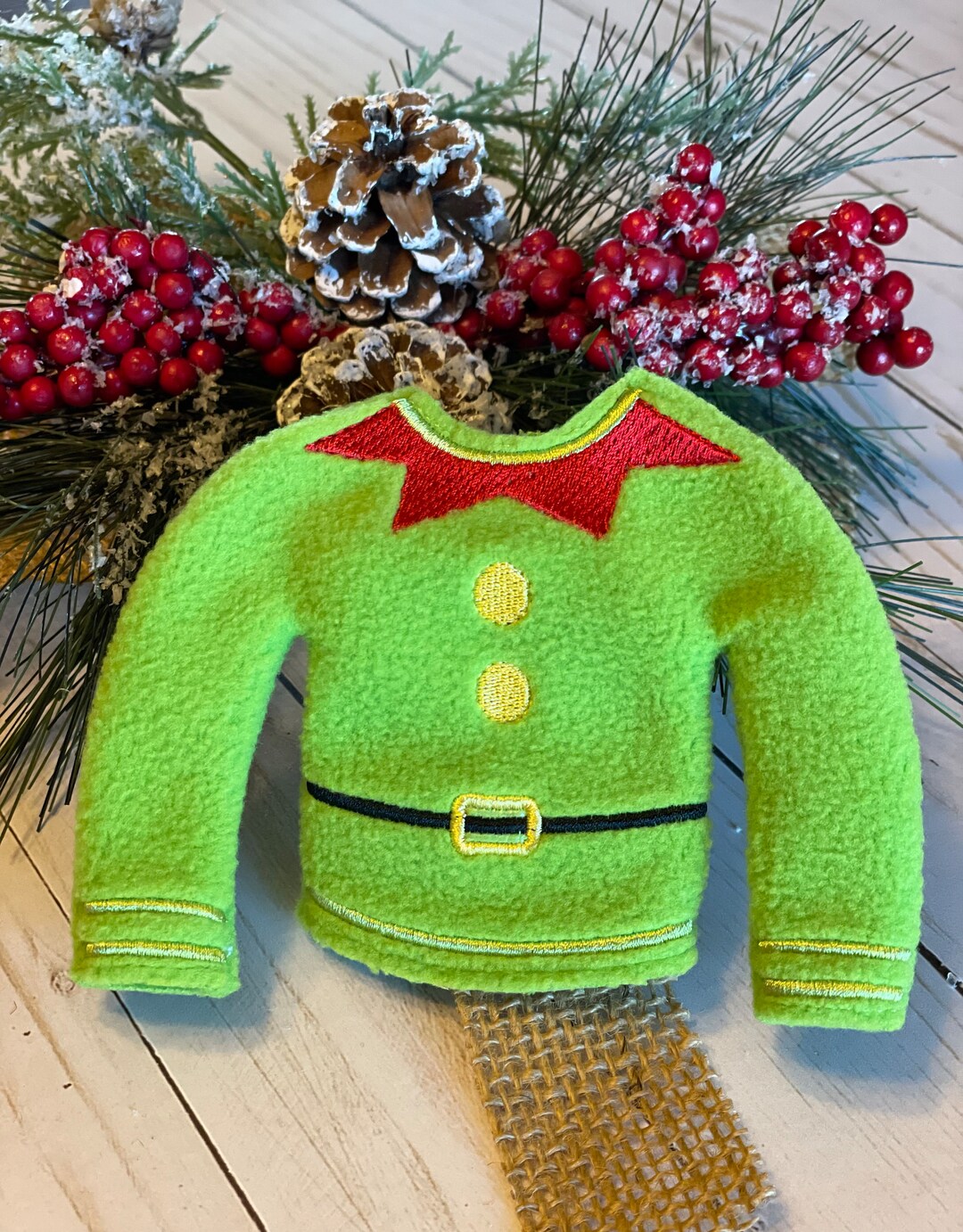 Elf Outfit Elf Sweater Elf Shirt Elf Sweatshirt Doll - Etsy