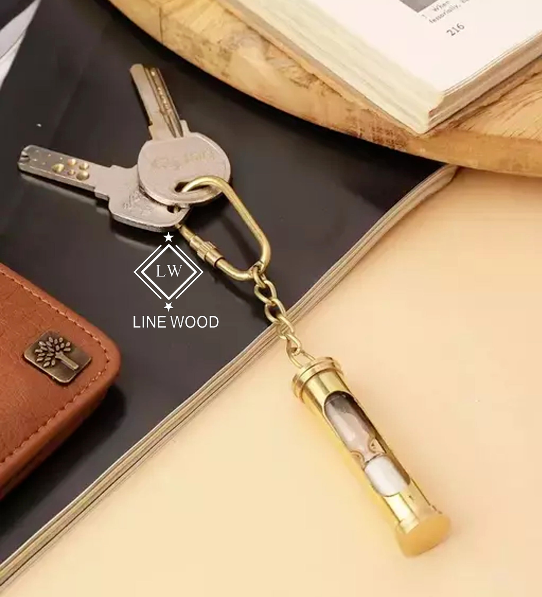 Sand Timer Keychain Brass Sand Timer Keychain Brass Key - Etsy