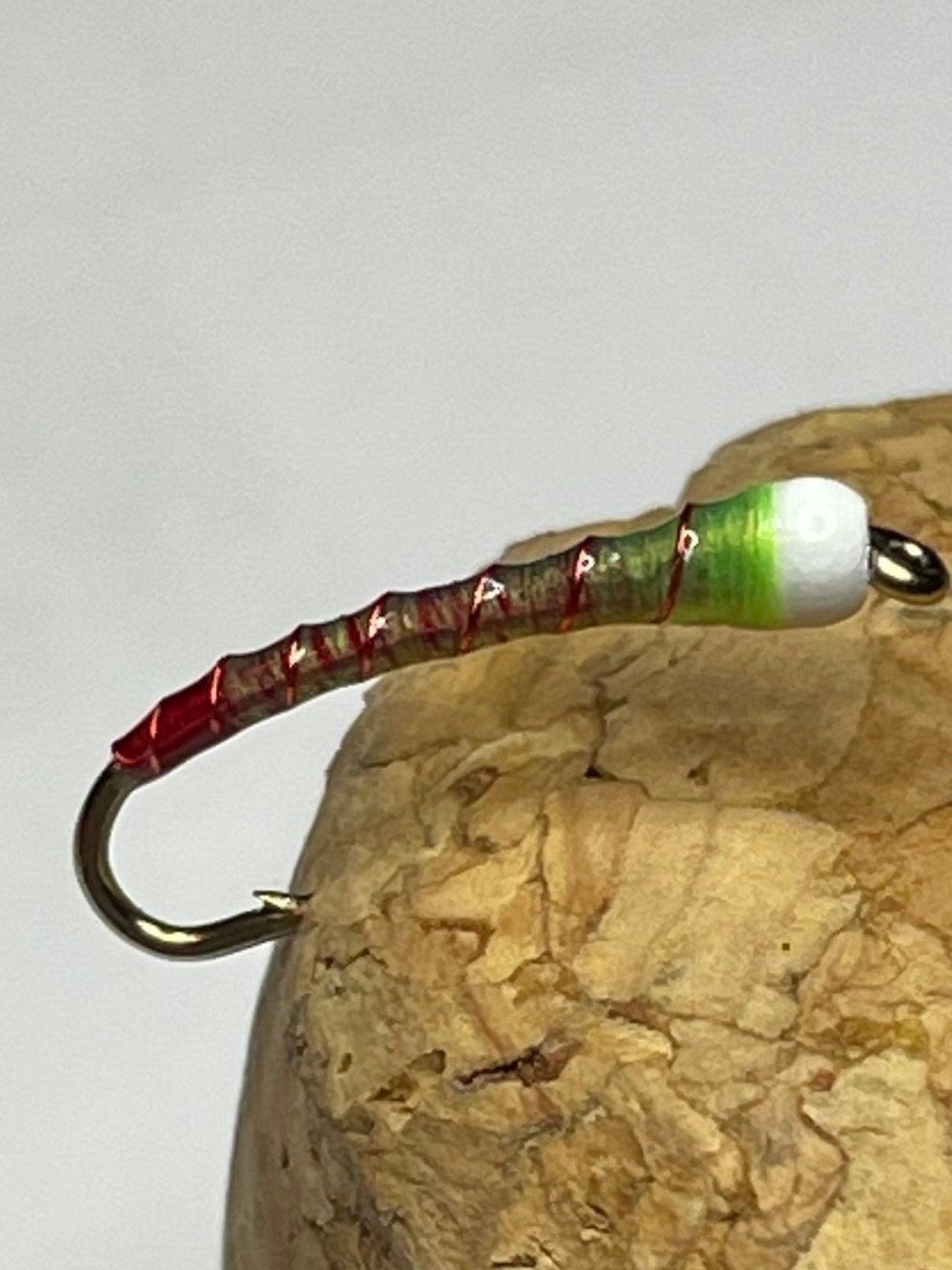 Red Butt Chartreuse Ice Cream Cone Chironomids. Set of 3. Tungsten Bead ...