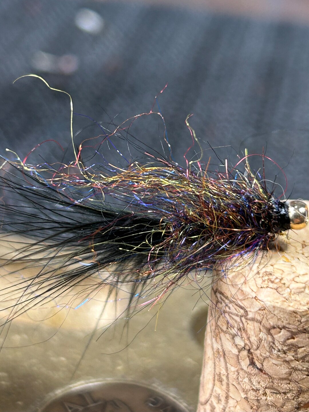 Canadian Black Balanced Leeches. Set of 3. Gold Tungsten Beads Fly ...