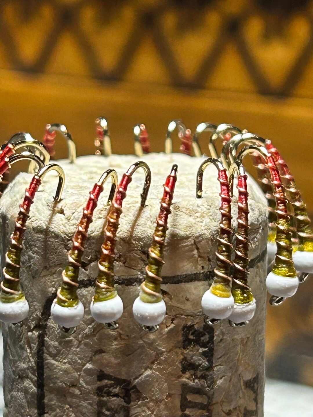 Red Butt Olive Ice Cream Cone Chironomids. Set of 3. Brass - Etsy