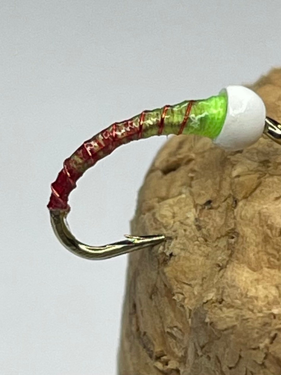 Red Butt Chartreuse Ice Cream Cone Chironomids. Set of 3. Brass Beads ...