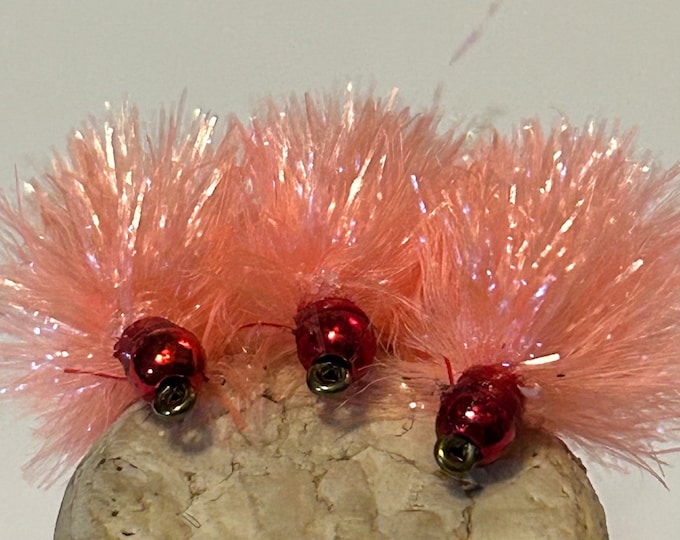 Coral JELLY BLOBS Flyfishing Flies. Set of Three.metallic Red Brass ...