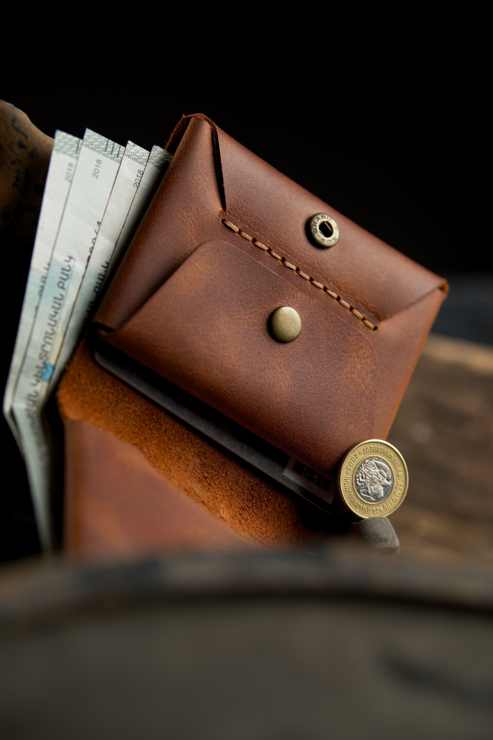 Handmade Men's Leather Wallet, Slim Wallet for Men, Handcrafted Coin ...