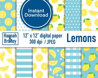 Digital Paper Pack Personal and Commercial Use Blue and Hot - Etsy