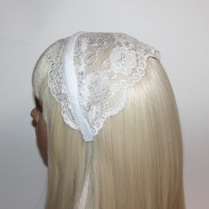 White Lace Headband, Christian Head Covering, Structured Religious Head ...