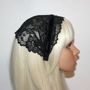 Prayer Lace Veil, Black Religious Head Cover, Christian Head Covering ...