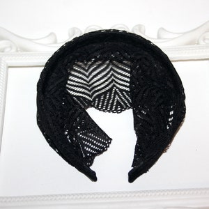 Christian Head Covering, Prayer Lace Headband, Black Herringbone Head ...