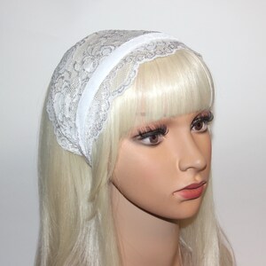 White Lace Headband, Christian Head Covering, Structured Religious Head ...
