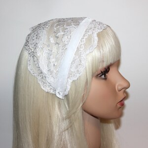White Lace Headband, Christian Head Covering, Structured Religious Head ...