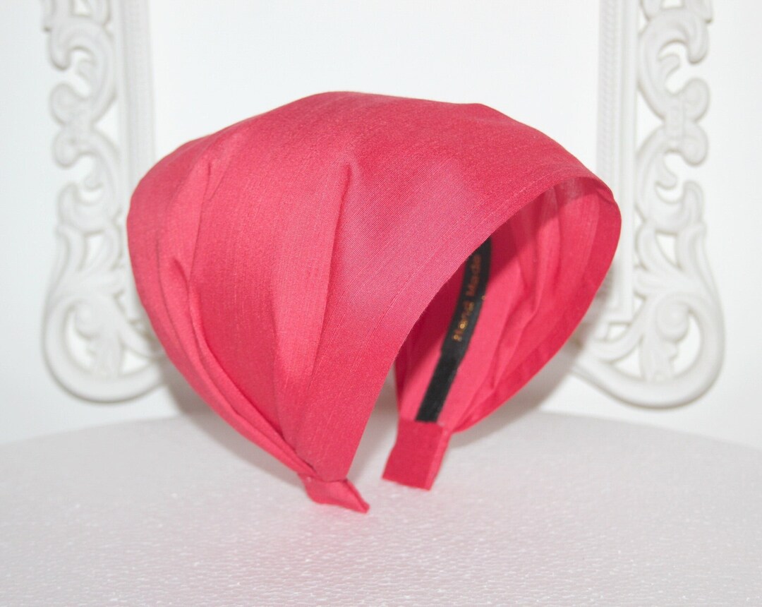 Coral Red Bandana Headband 6"-10" Inch Silk Blend Cotton Headwrap for ...