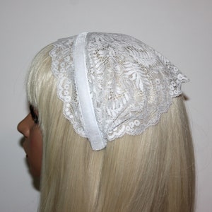 Christian Head Covering, Prayer Lace Headband, White Religious Head ...