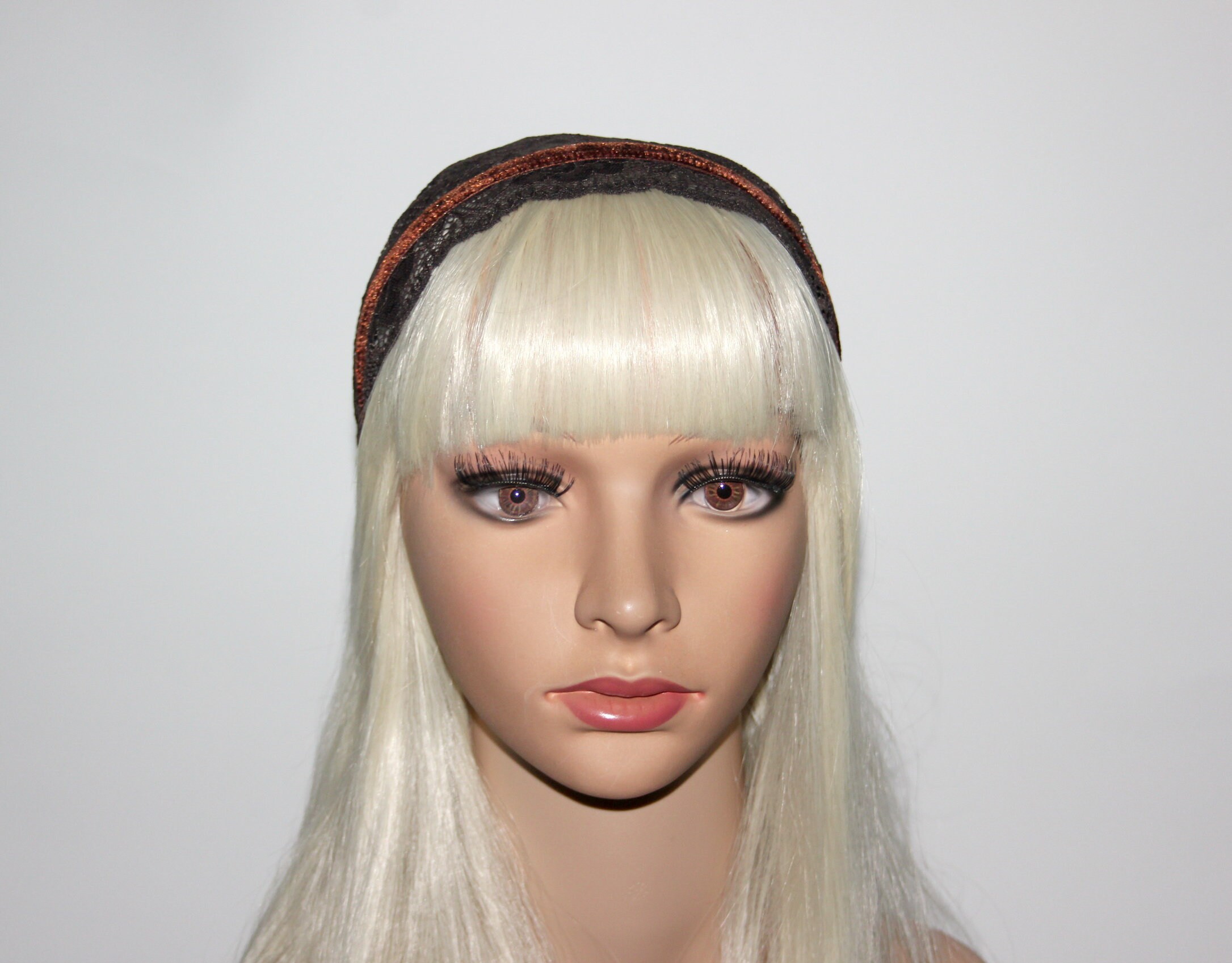 Dark Brown Lace Headband, Christian Veil, Structured Religious Head ...